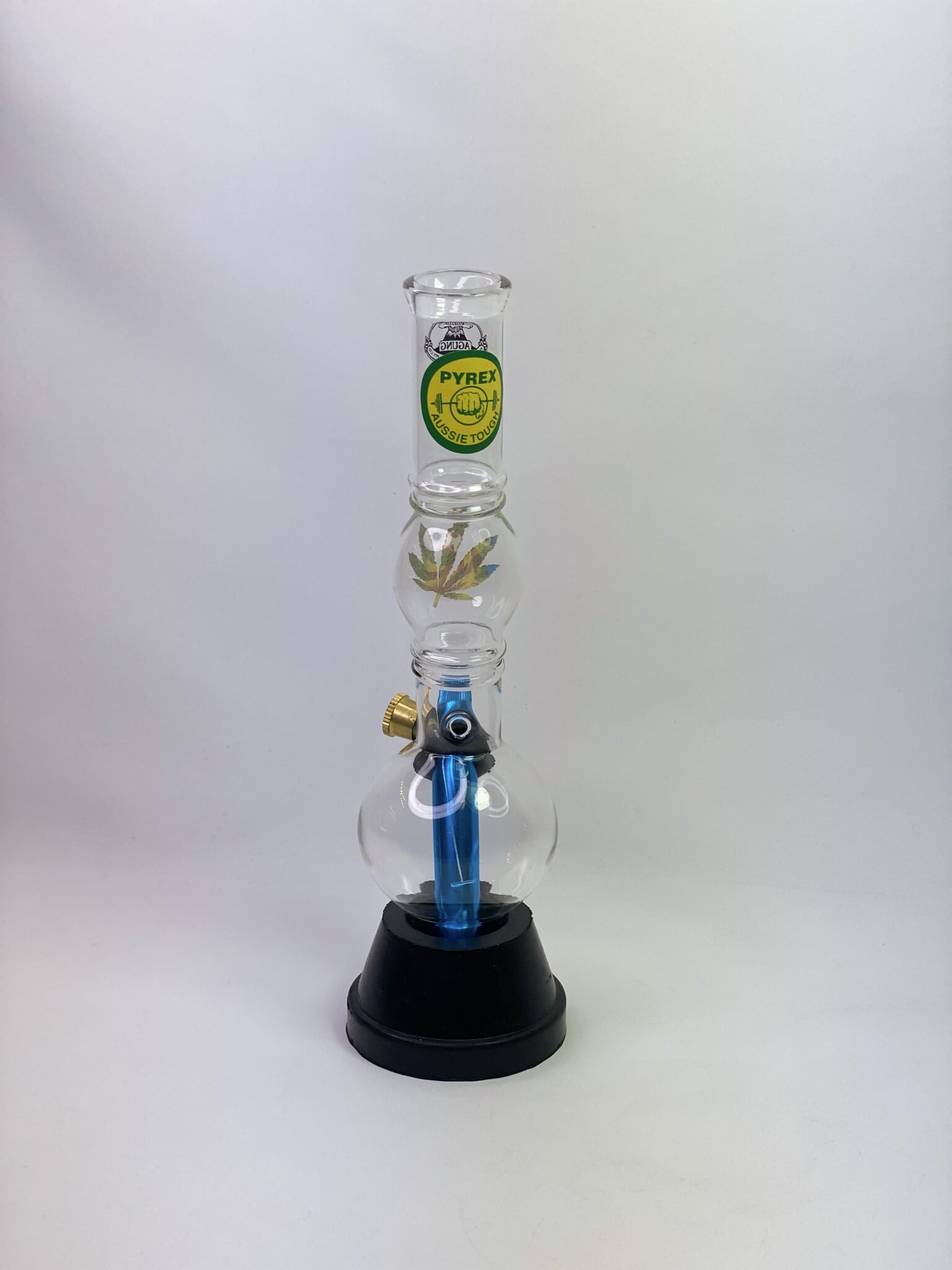 Agung Medium Double Bubble Rainbow Leaf Bonza 25cm - East Coast Bongs
