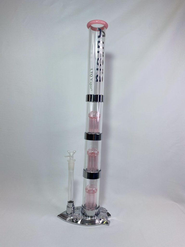LTQ Vapor Aurora Kit -Pink Triple Tree Perc Bong with LED lights 57cm ...