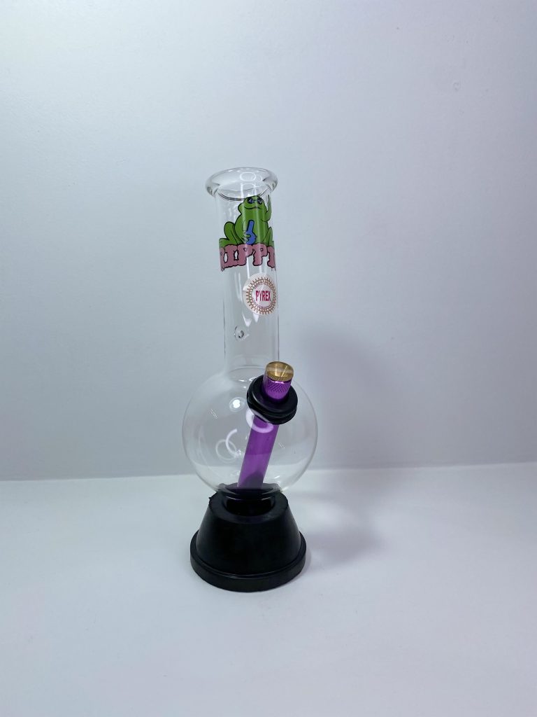 Pyrex Medium Bonza Bubble Bong ‘Rippit Frog’ 26cm - East Coast Bongs