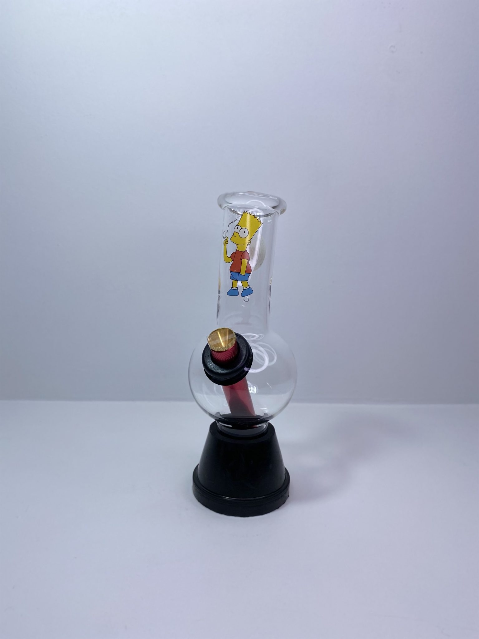 Pyrex Medium Bonza Bubble Bong ‘Bart Simpson smoking a joint’ 26cm ...