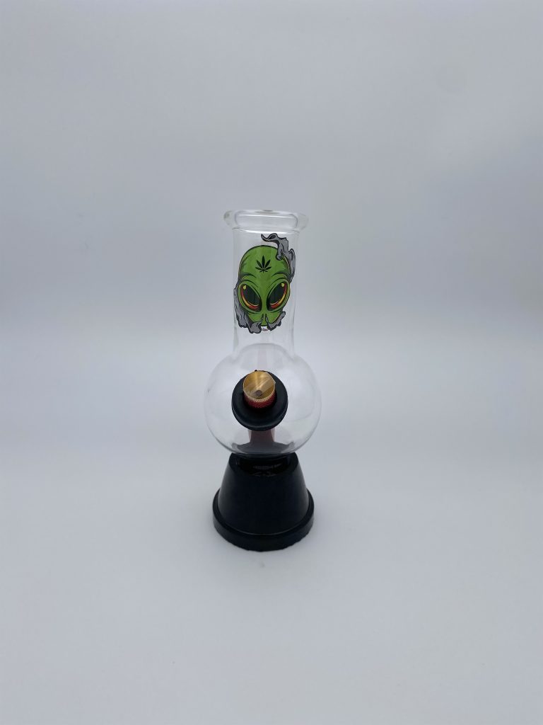 Pyrex Glass Alien Smoking Small Bonza 20cm - East Coast Bongs