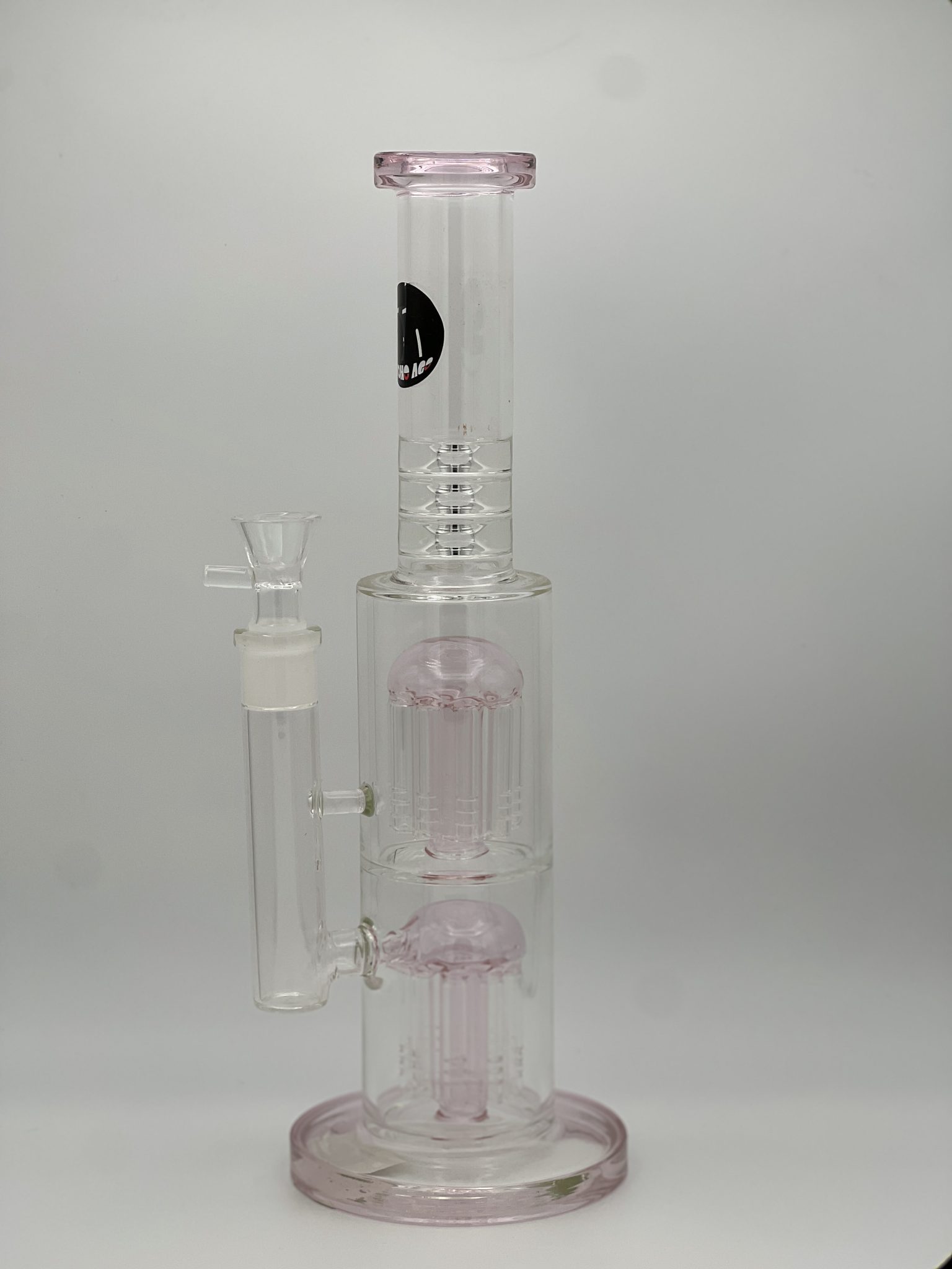 Stone Age Double Percolator Pink Bong 35cm - East Coast Bongs