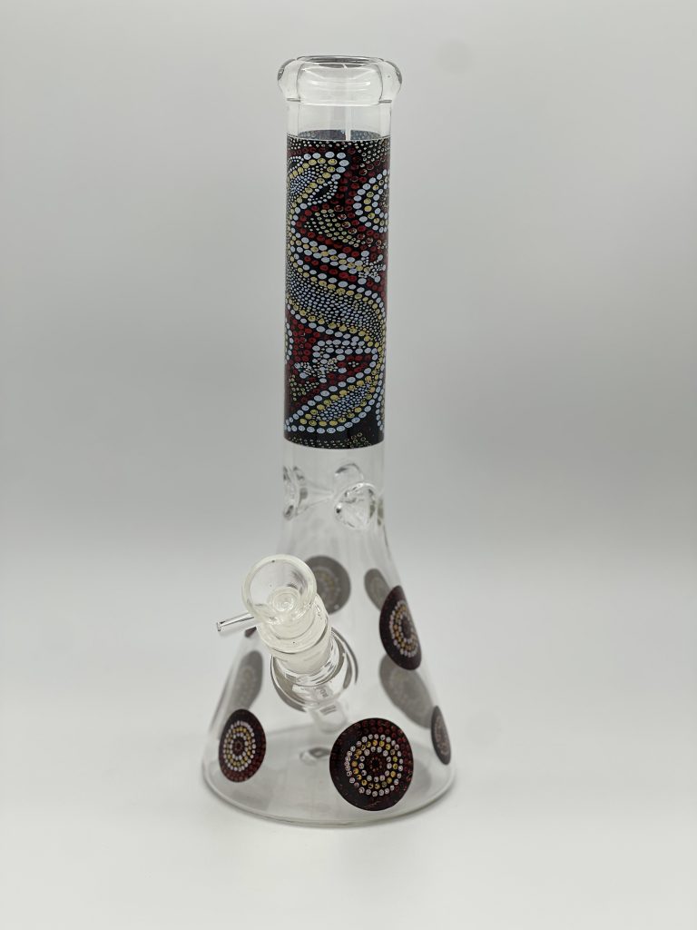 Aboriginal Art Medium Beaker Bong 28cm - East Coast Bongs