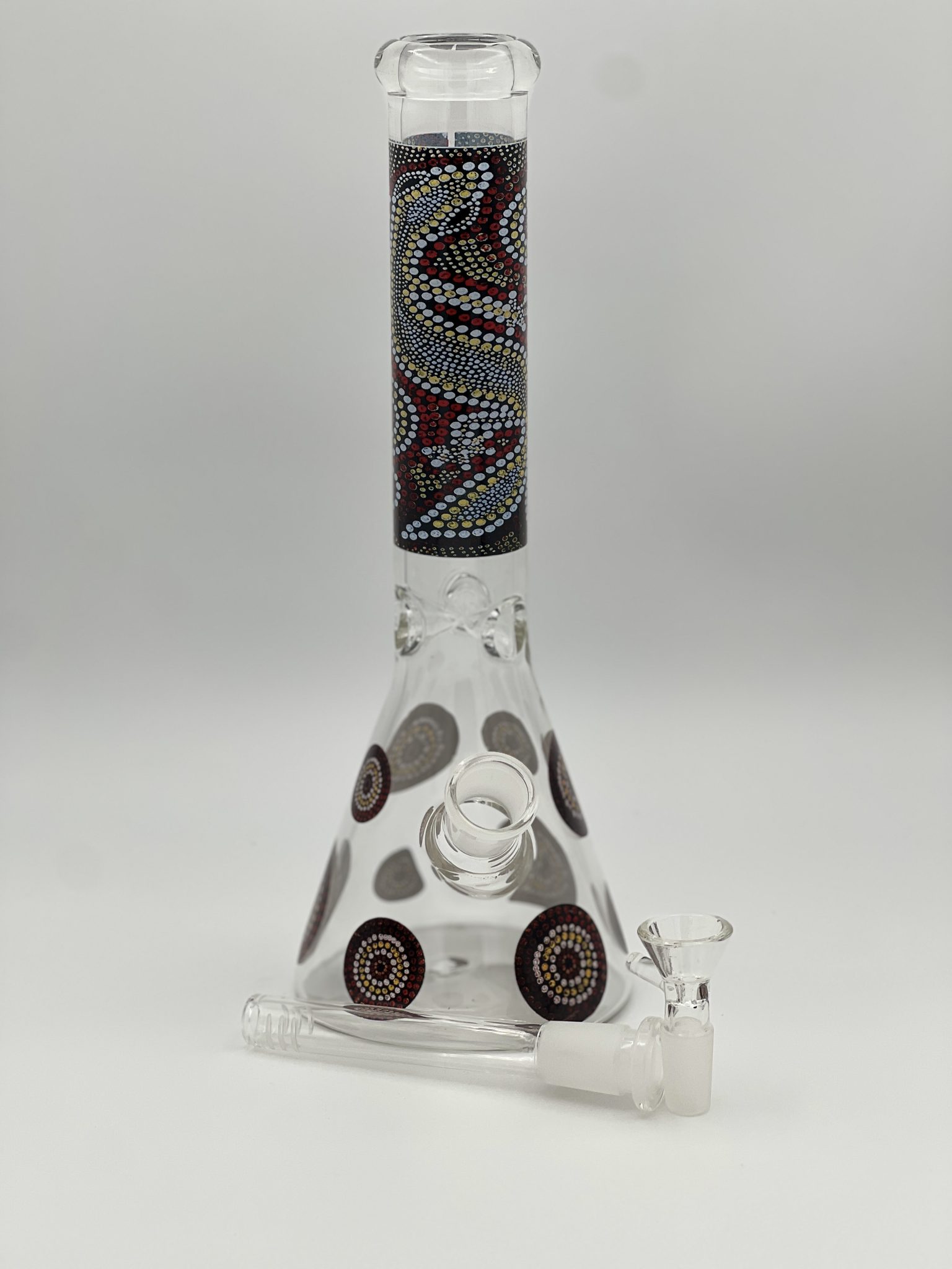 Aboriginal Art Medium Beaker Bong 28cm - East Coast Bongs