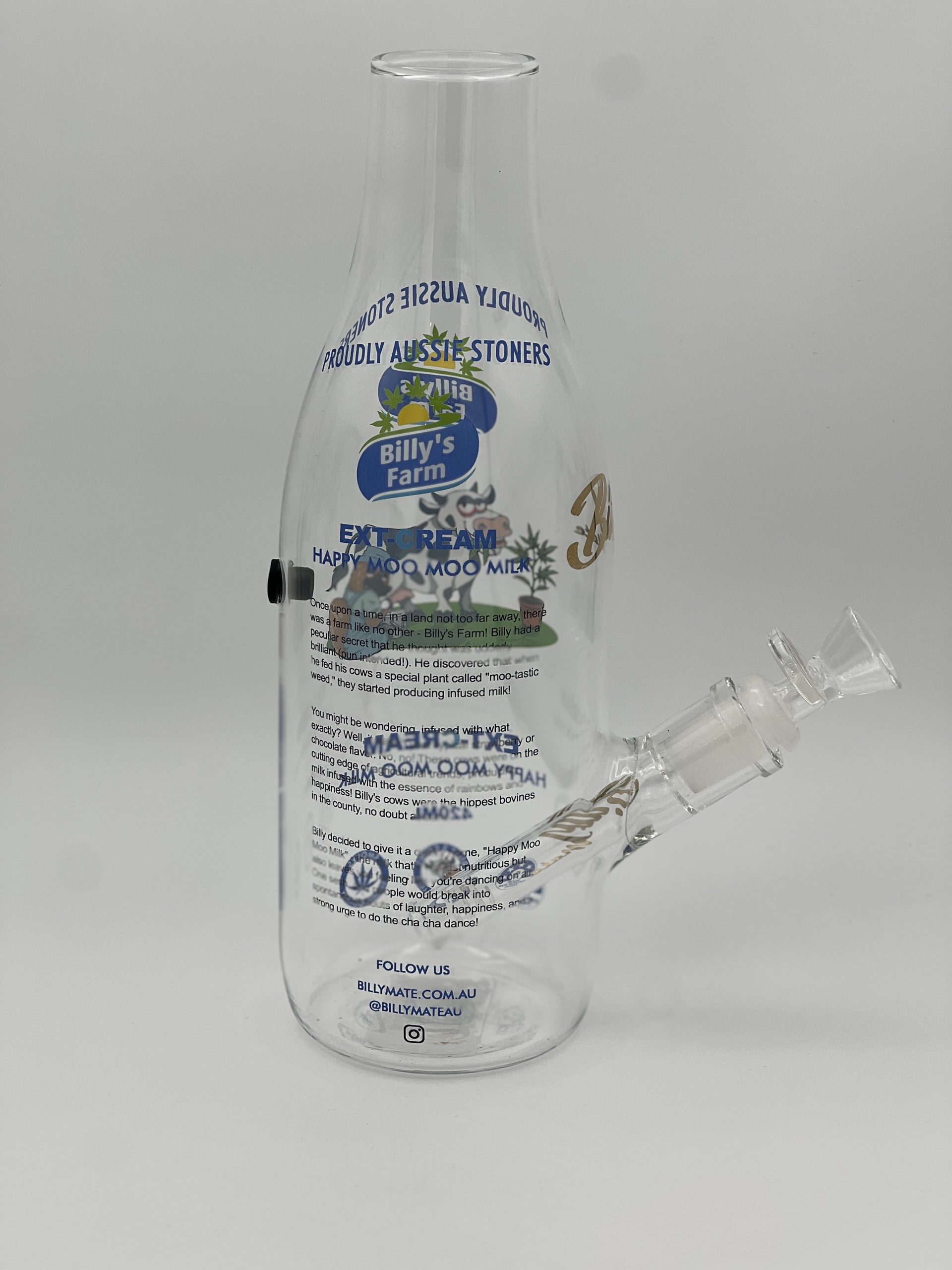Billy Mate Happy Milk Bottle Bong 24cm - East Coast Bongs