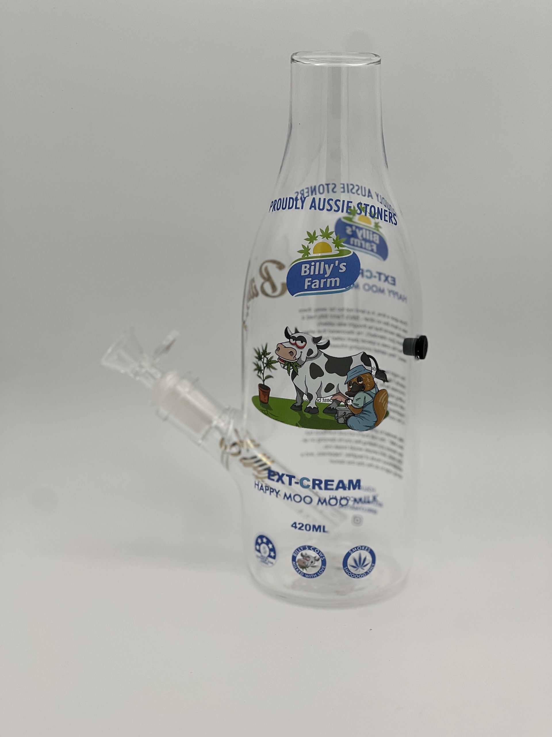 Billy Mate Happy Milk Bottle Bong 24cm - East Coast Bongs