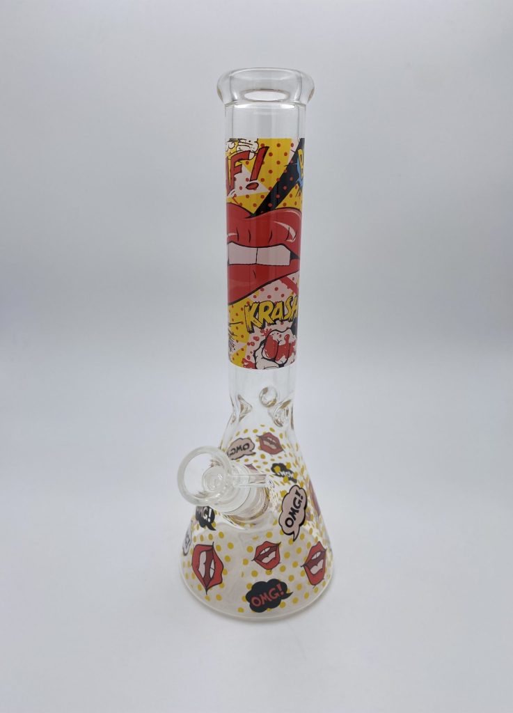 OMG Pop Art Medium Beaker Bong 28cm - East Coast Bongs