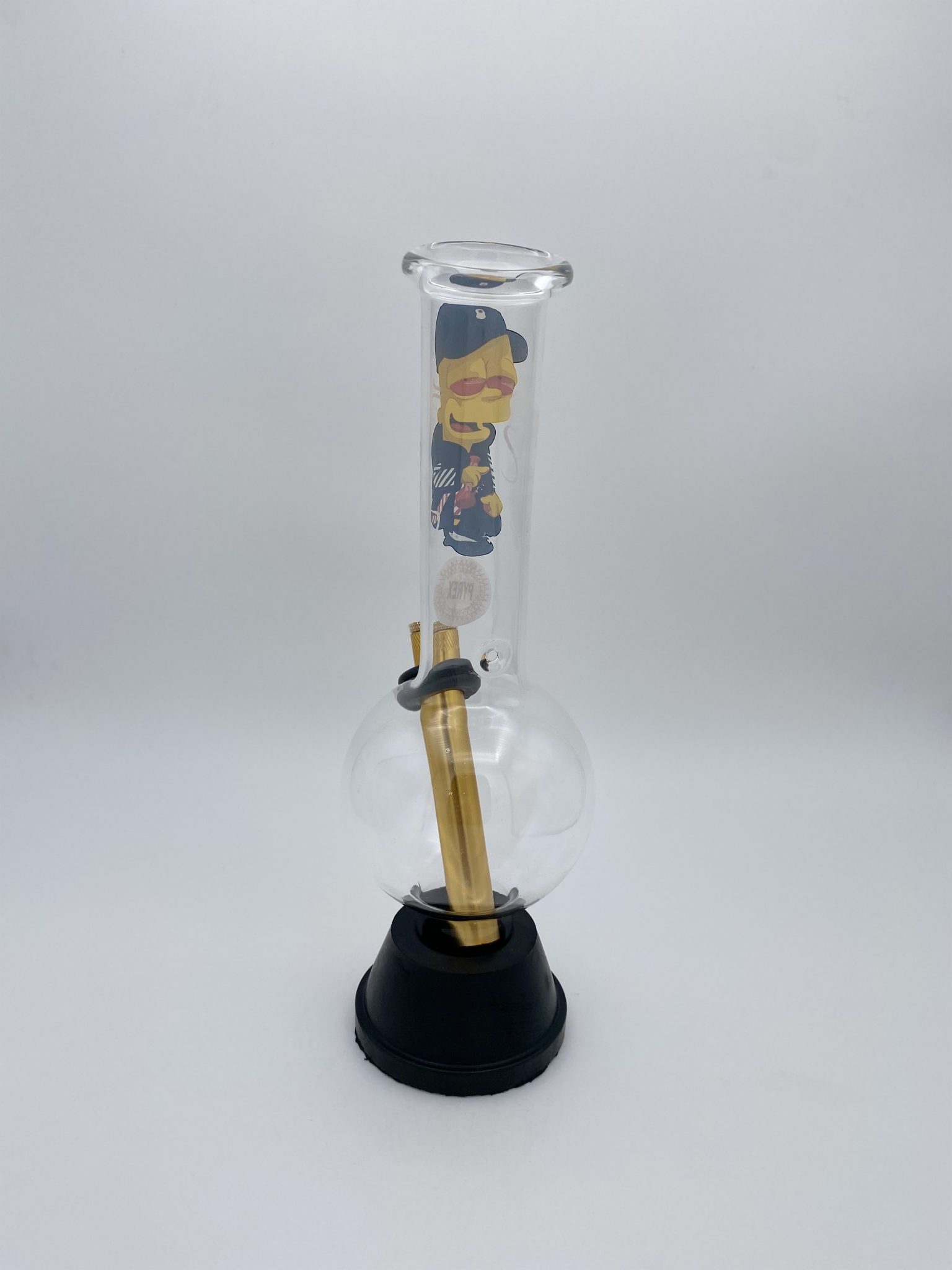 Pyrex Medium Bonza Bubble Bong ‘Eshay Bart’ 26cm - East Coast Bongs