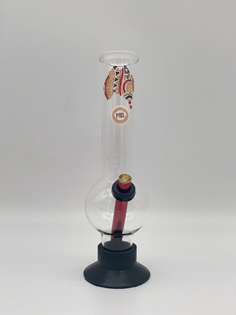 Pyrex Large Bonza Bubble “Aboriginal Flag” 30cm - East Coast Bongs