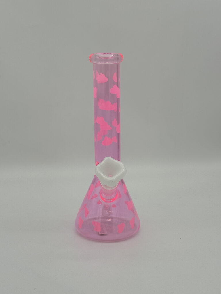Pink Cloud Beaker with Cloud Cone Piece 26cm - East Coast Bongs