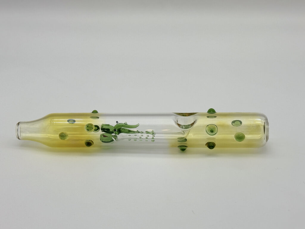 Yellow fume Dragon Steam Roller Pipe 23cm - East Coast Bongs