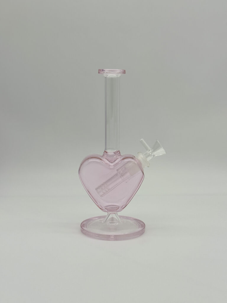 Prime Heart Glass Bong 22cm Pink - East Coast Bongs