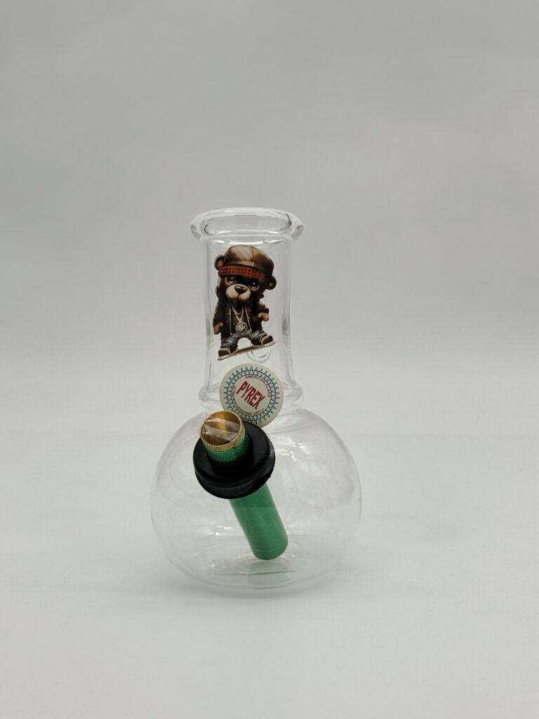 Pyrex Baby Bubble Bonza Bong 14cm Bear Skateboard - East Coast Bongs