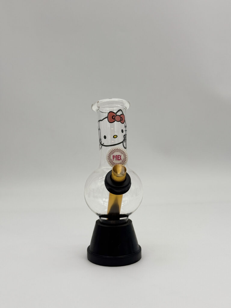 Pyrex Small Bonza Bubble Bong "Hello Kitty Middle Finger" 20cm - East ...